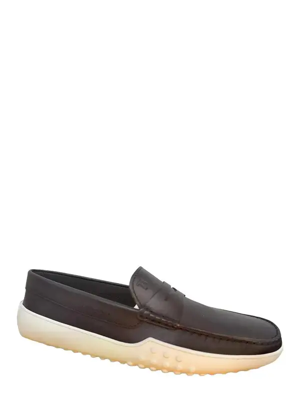 TOD'S Pebble-detail Leather Loafers - Brown