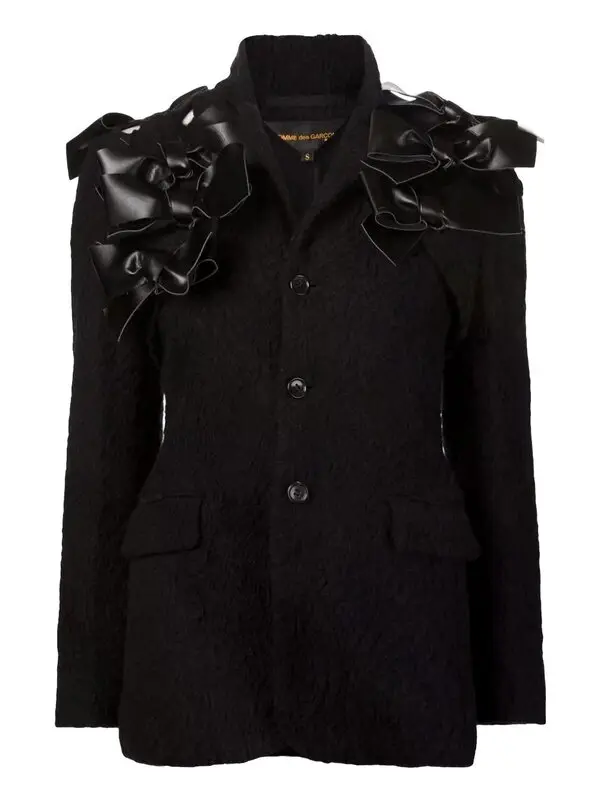 Comme Des Garçons Single-breasted Bow-detail Blazer - Black