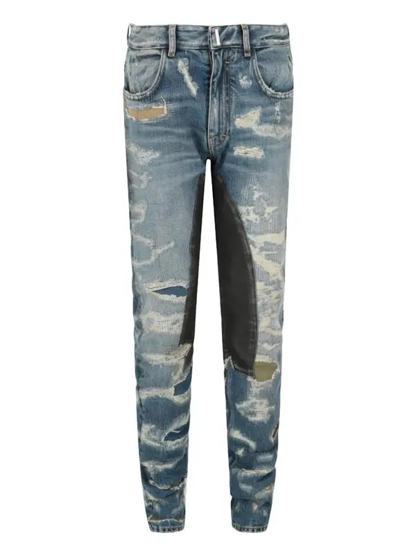 Givenchy Matthew Williams Distressed Jeans - Medium Blue