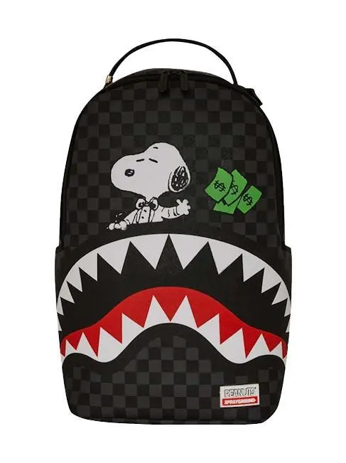 SPRAYGROUND Snoopy Top Shark Money Dlxsv Backpack - Black/grey