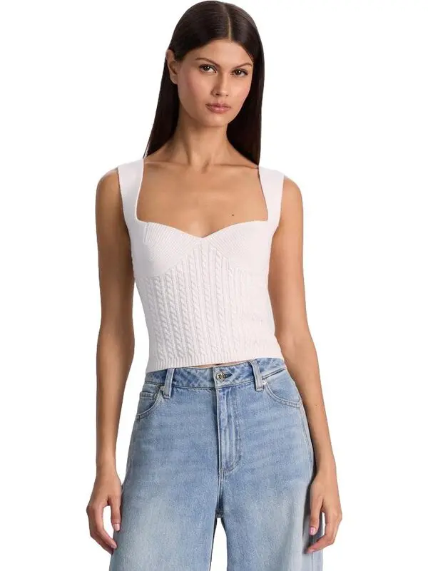 Alice + Olivia Adrianna Knit Corset - White