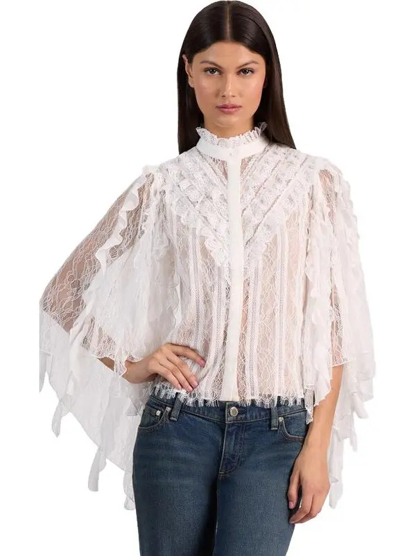 Alice + Olivia Rheba Lace Blouse - White