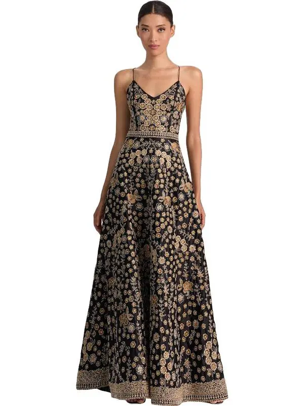 Alice + Olivia Domenica Embellished Gown - Black