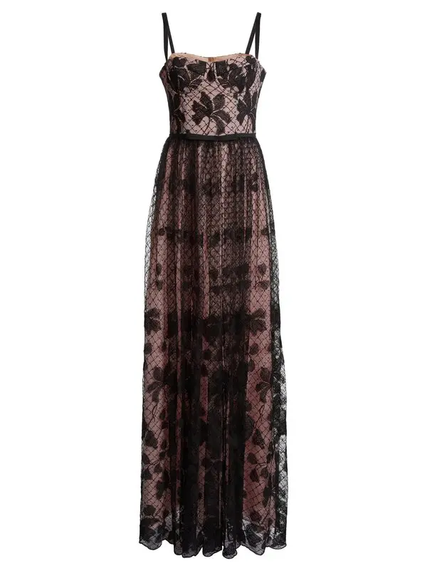 Giambattista Valli Embroidered Tulle Gown - Black