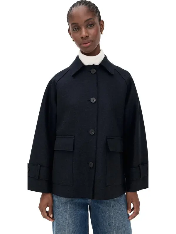 Harris Wharf London Raglan Jacket - Dark Blue