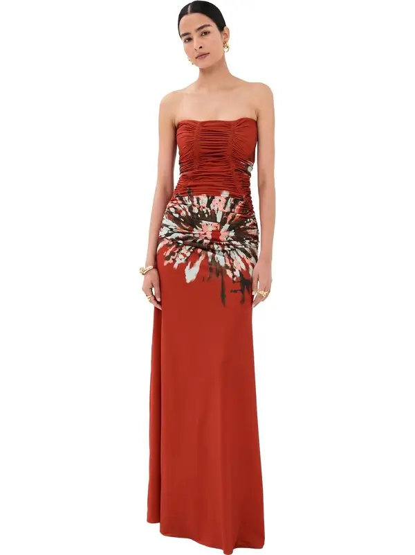 Silvia Tcherassi Collins Maxi Dress - Burnt Flower
