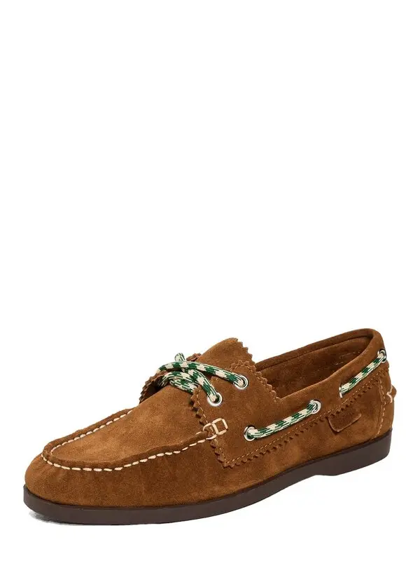 LOEFFLER RANDALL Franco Boat Shoes - Cacao/green/cream