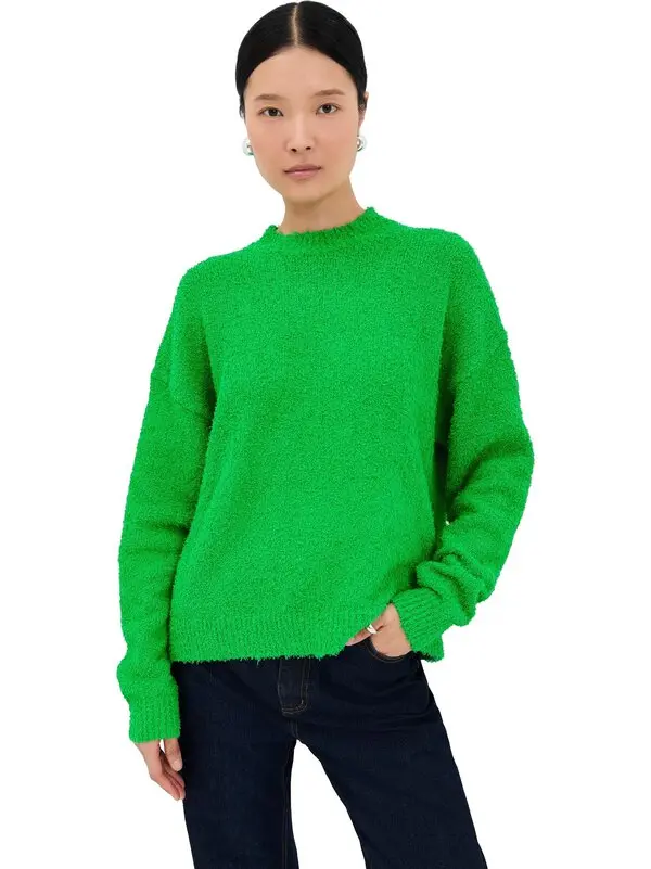 Tibi Serviette Crewneck Pullover - Green