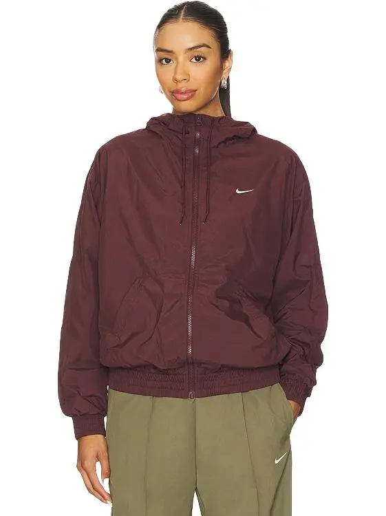 Nike Essential Woven Uv Hooded Jacket - Burgundy Crush & Sail