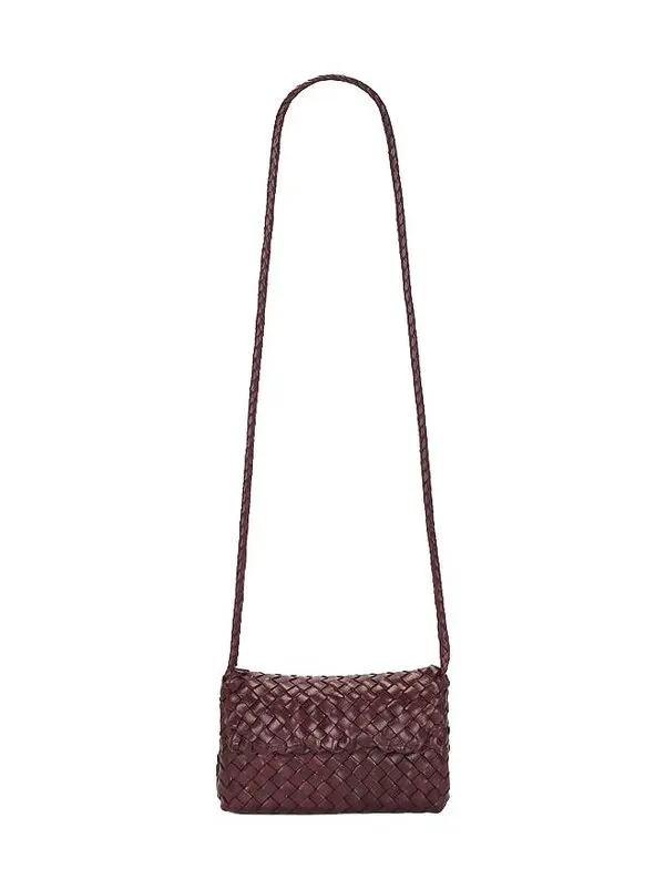 LOEFFLER RANDALL Vinnie Mini Woven Crossbody Bag - Maroon