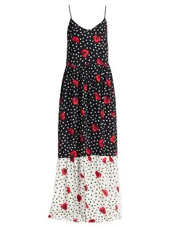 TWINSET Maxi Floral-print Crepe Dress - Black