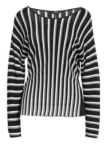 MARC CAIN Intarsia-knit Striped Lightweight Knit Sweater - Black