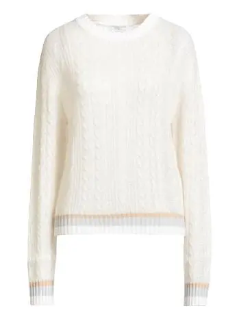 Peserico Cream Sweater With Metallic Trim - White