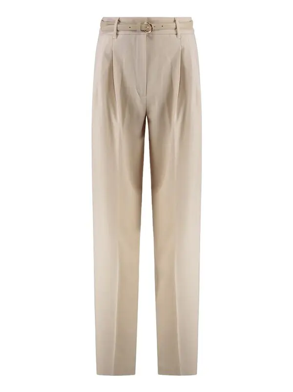 MAX MARA STUDIO Stretch Wool Trousers - Beige