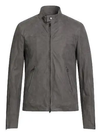 STREET LEATHERS Leather Biker Jacket - Grey