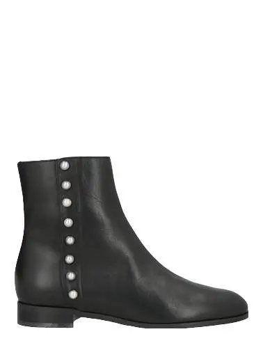 POLLINI Ankle Boots In Leather With Appliqués - Black