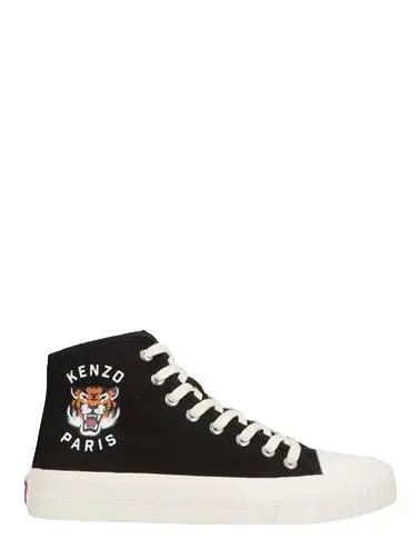 Kenzo High-top Cotton Sneakers - Black