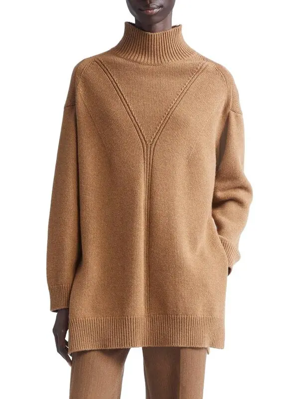 FFORME Loletta Boyfriend Wool & Cashmere Sweater - Camel Melange