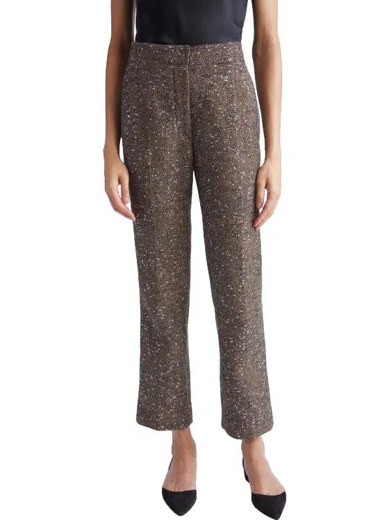 Giambattista Valli Metallic Bouclé Ankle Pants - Black/yellow