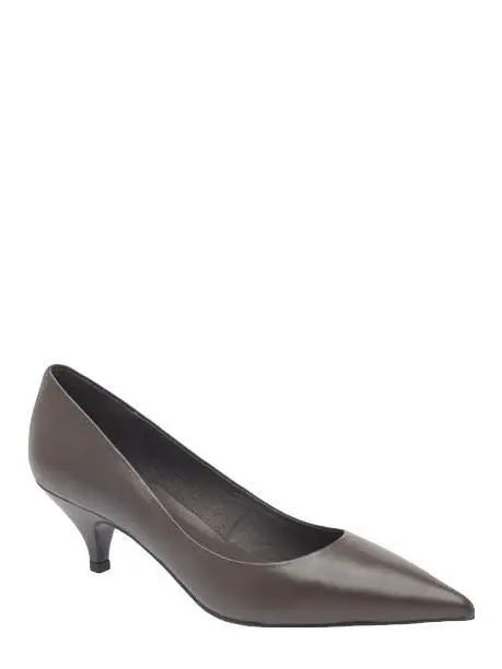 Jeffrey Campbell Pointed Toe Leather Pumps - Coffee