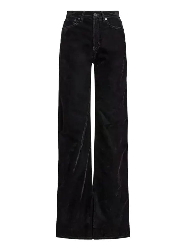 Ralph Lauren Velvet Wide-leg Jeans - Black