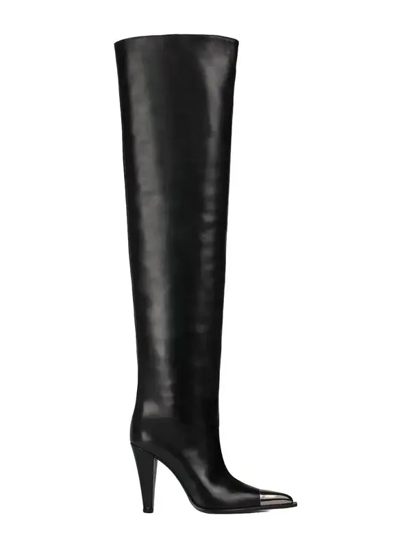 LE SILLA 110mm Tess Metallic-toe Boots - Black