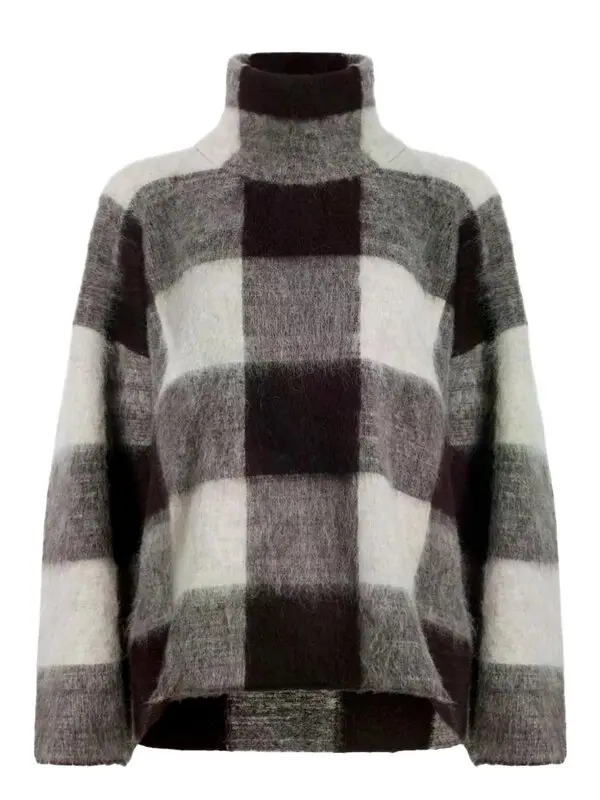 Proenza Schouler Check-print High-neck Sweater - Brown