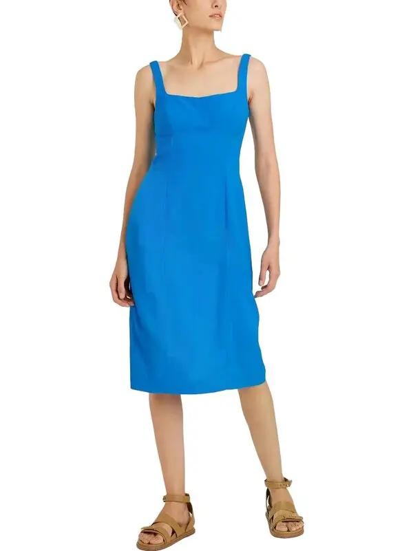 LENNY NIEMEYER Square-neck Midi Dress - Blue