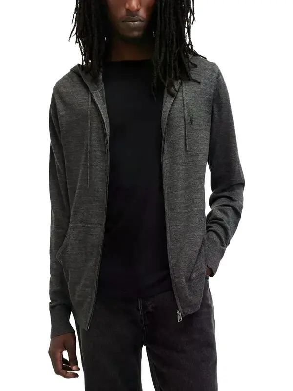 ALLSAINTS Hooded Zip-up Cardigan - Grey