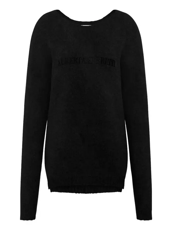 Alberta Ferretti Tonal-logo Sweater - Black