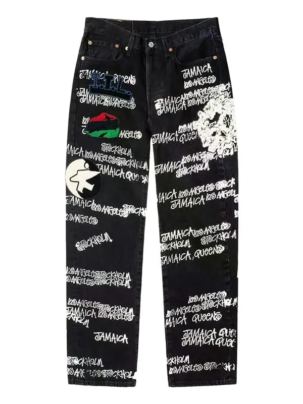 DENIM TEARS X Stussy X Our Legacy Straight-leg Jeans - Black