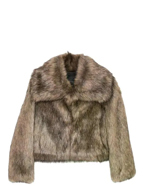 THELAURENT Faux-fur Wide-collar Jacket - Brown