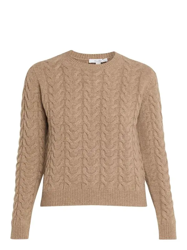 Max Mara Cashmere Fisherman Knit Sweater - Camel