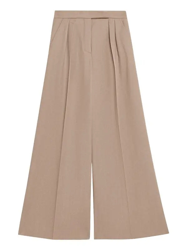 Max Mara Baden Pleated Wide-leg Wool Trousers - Brown