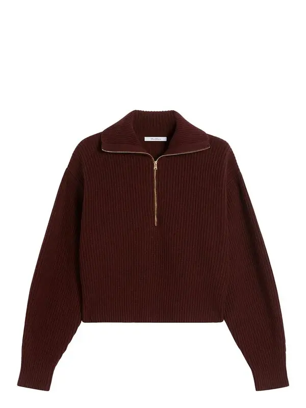 Max Mara Wool-cashmere Quarter-zip Sweater - Red