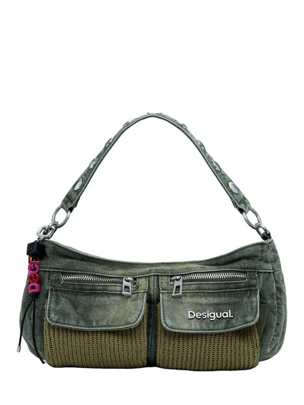 Desigual Denim Shoulder Bag - Light Green