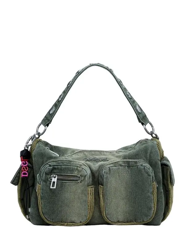 Desigual Denim Shoulder Bag - Light Green