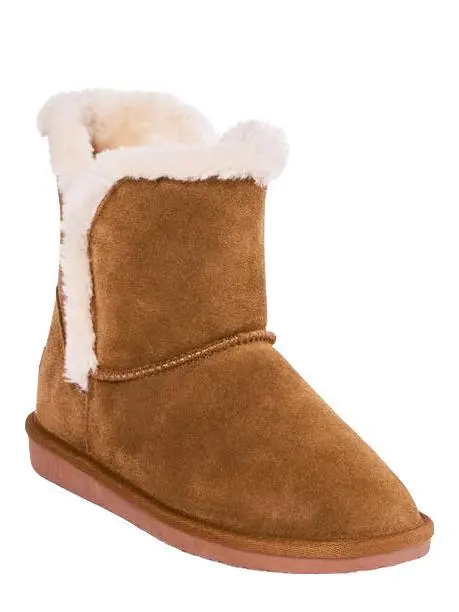 Minnetonka Milltown Water Resistant Faux Fur Bootie - Tan