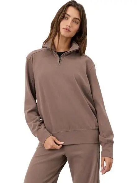 PACT Cloudknit Half Zip - Deep Taupe
