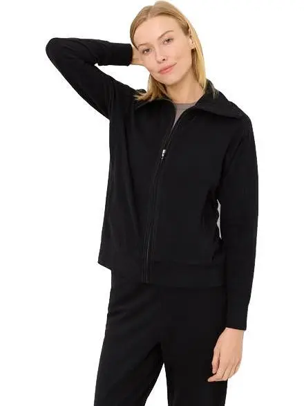 PACT Organic Cotton Cloudknit Zip Jacket - Black