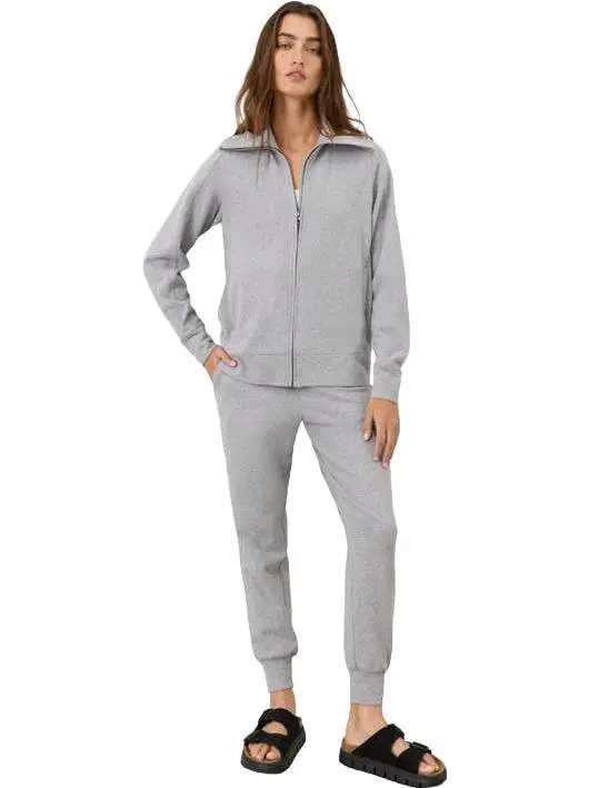 PACT Organic Cotton Cloudknit Zip Jacket - Heather Grey