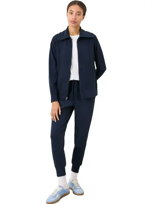 PACT Organic Cotton Cloudknit Zip Jacket - Navy Blue