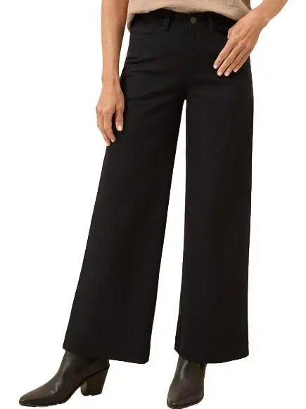 PACT Organic Cotton Stretch Twill Wide Leg Pant - Black