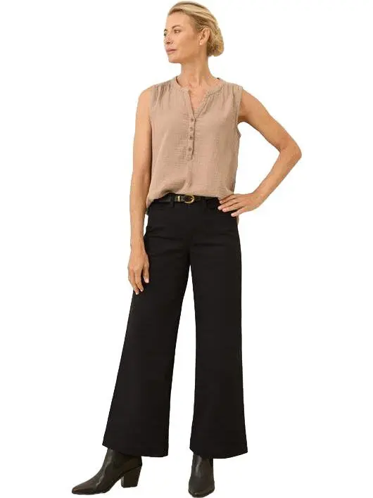 PACT Organic Cotton Stretch Twill Wide Leg Pant - Black