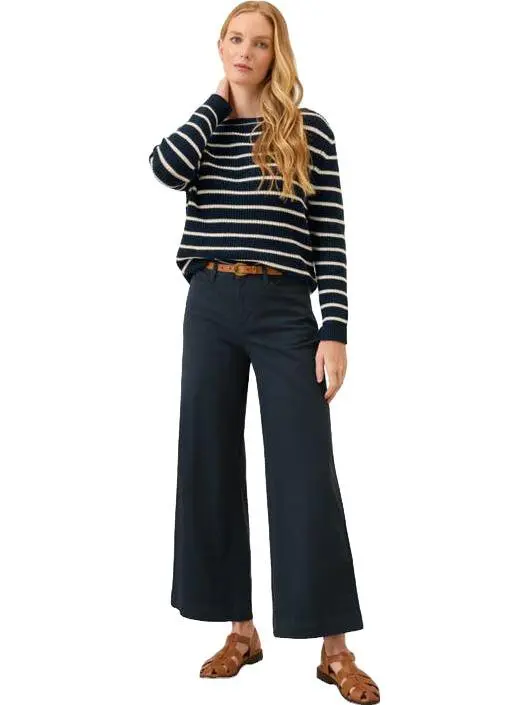 PACT Organic Cotton Stretch Twill Wide Leg Pant - Midnight Blue