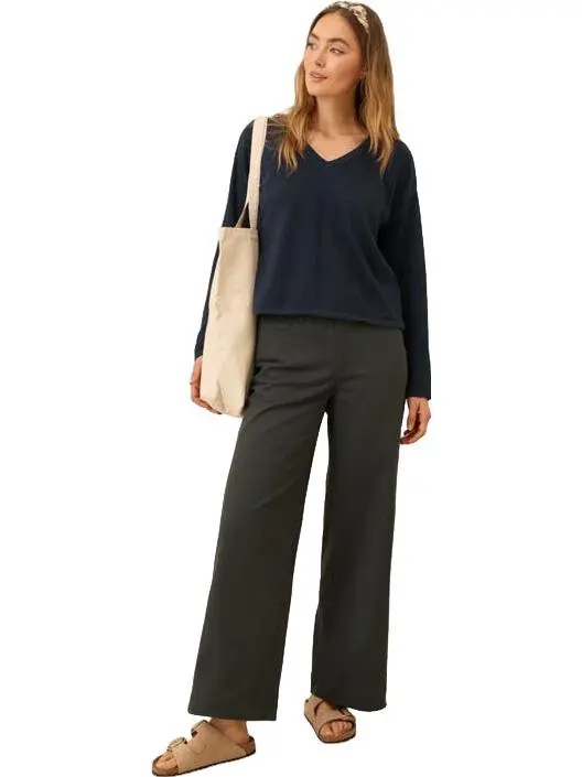 PACT Organic Cotton Stretch Twill Wide Leg Pant - Oak