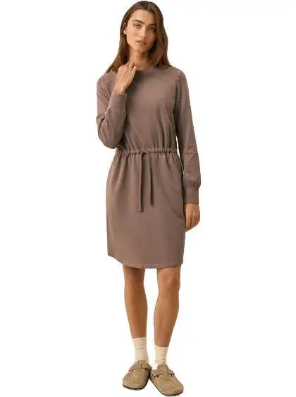 PACT Cloudknit Sweatshirt Dress - Deep Taupe