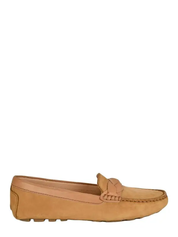 JOAN OLOFF SHOES Piper Leather Driving Loafer - Camel