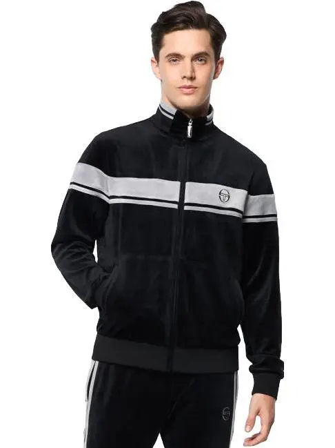 SERGIO TACCHINI Damarindo Velour Track Jacket - Black Beauty