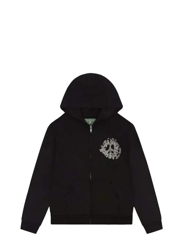 DENIM TEARS Peace-sign Zip Hoodie - Black